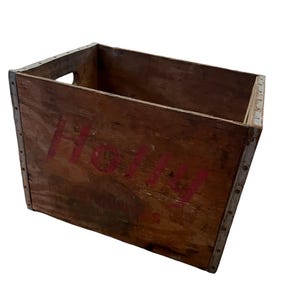 Antique Primitive Wooden Box With Handles, Holly Beverages, Holly ...