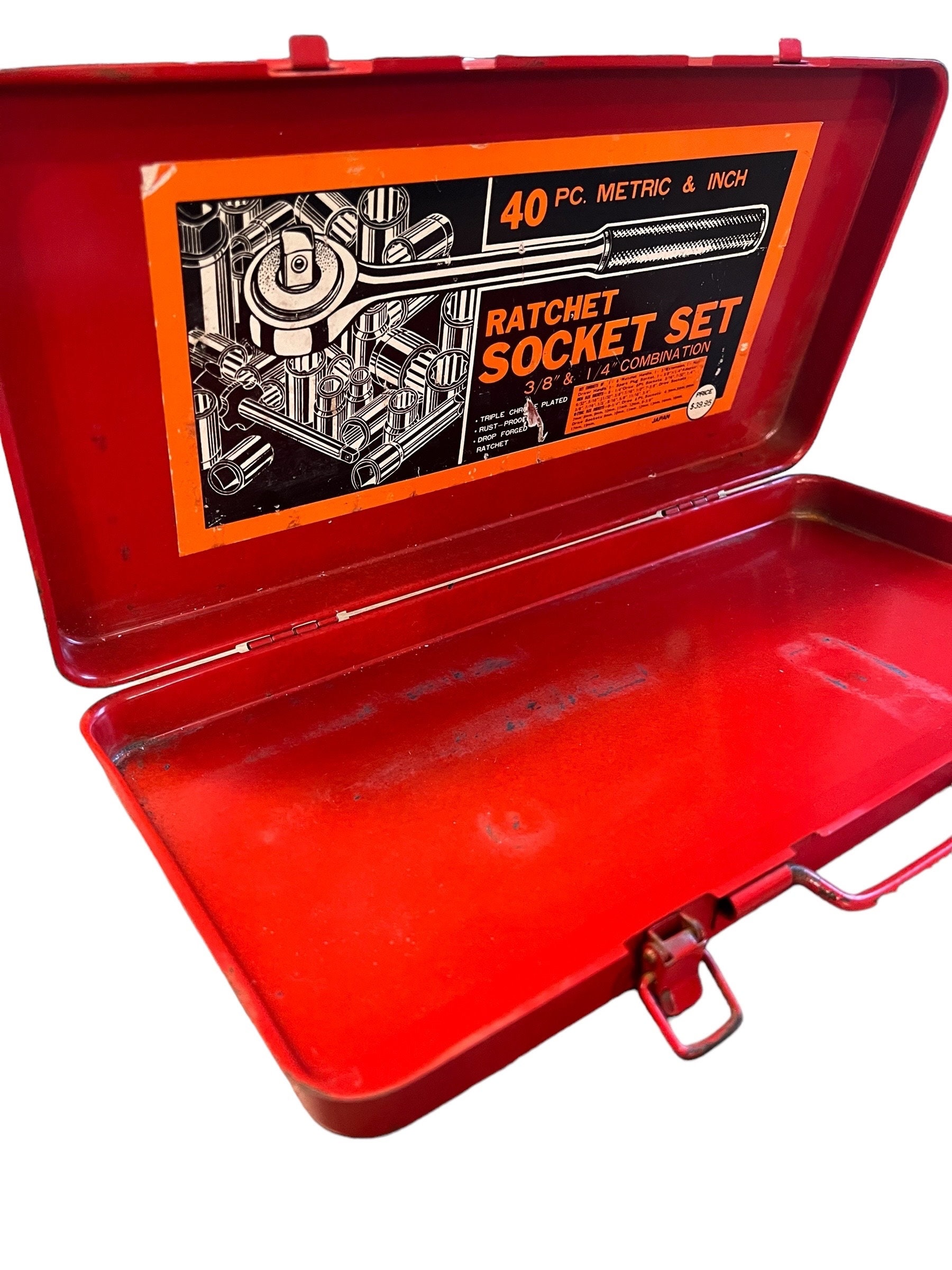 Vintage Red Industrial Metal Box, Craft Box, Office Storage, Industrial ...