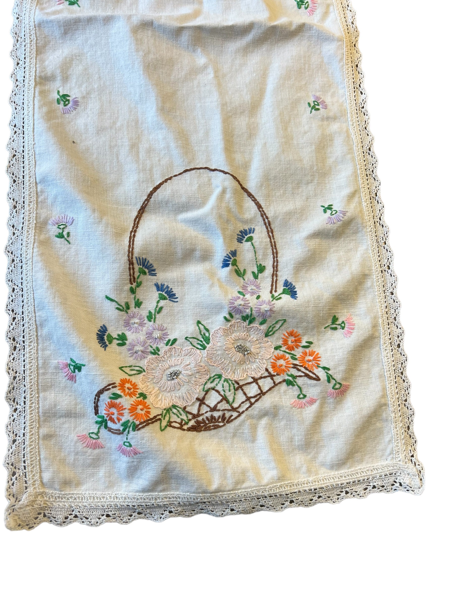 Dresser Scarf, Table Runner, Hand Stitched Cross Stitch Embroidery ...