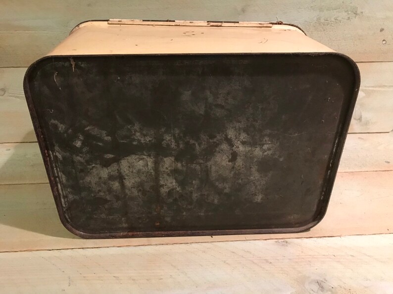 Bread Tin Mid Century Cream Colored Bread Box With Fruit Motif ...