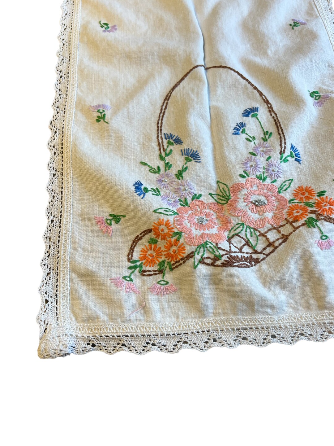 Dresser Scarf, Table Runner, Hand Stitched Cross Stitch Embroidery ...