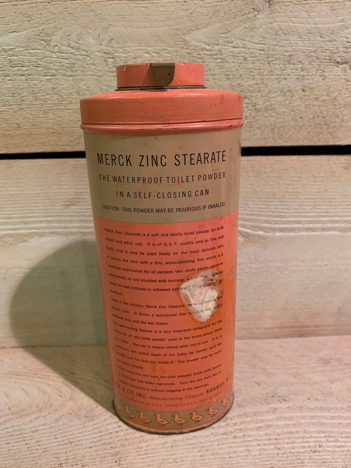 Antique Baby Powder Tin Merck Zinc Stearate Baby Powder Rare - Etsy