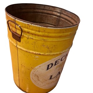 Large Yellow 50 Lb Decker's Lard Tin, Piqua Ohio, Piquality Pure Lard ...