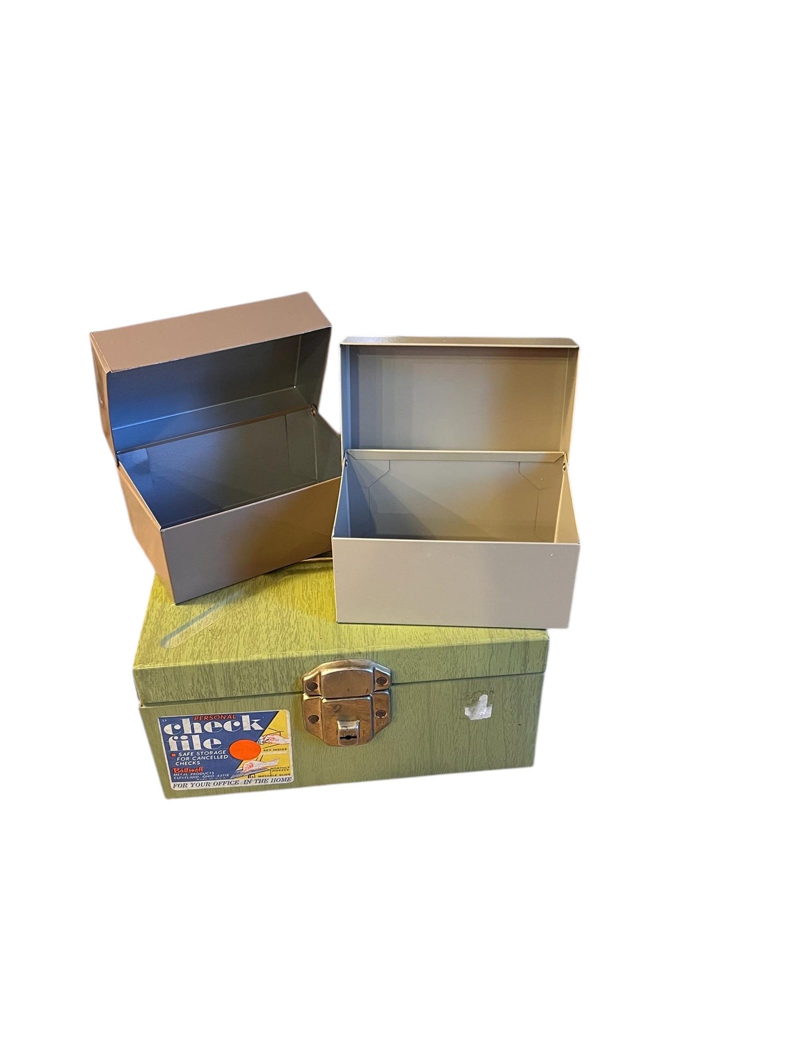 Vintage Metal Card File Boxes, Card Catalog, Industrial Farmhouse ...