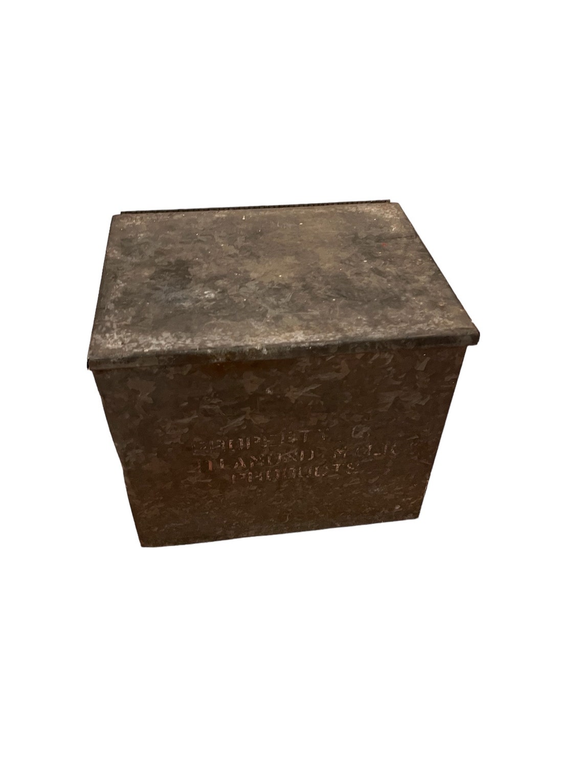 Vintage Galvanized Metal Milk Box, Milk Cooler, Property of Diamond ...