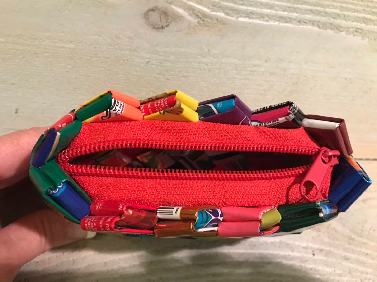 Woven Coin Change Purse Recycled Plastic Coated Gum & Candy - Etsy