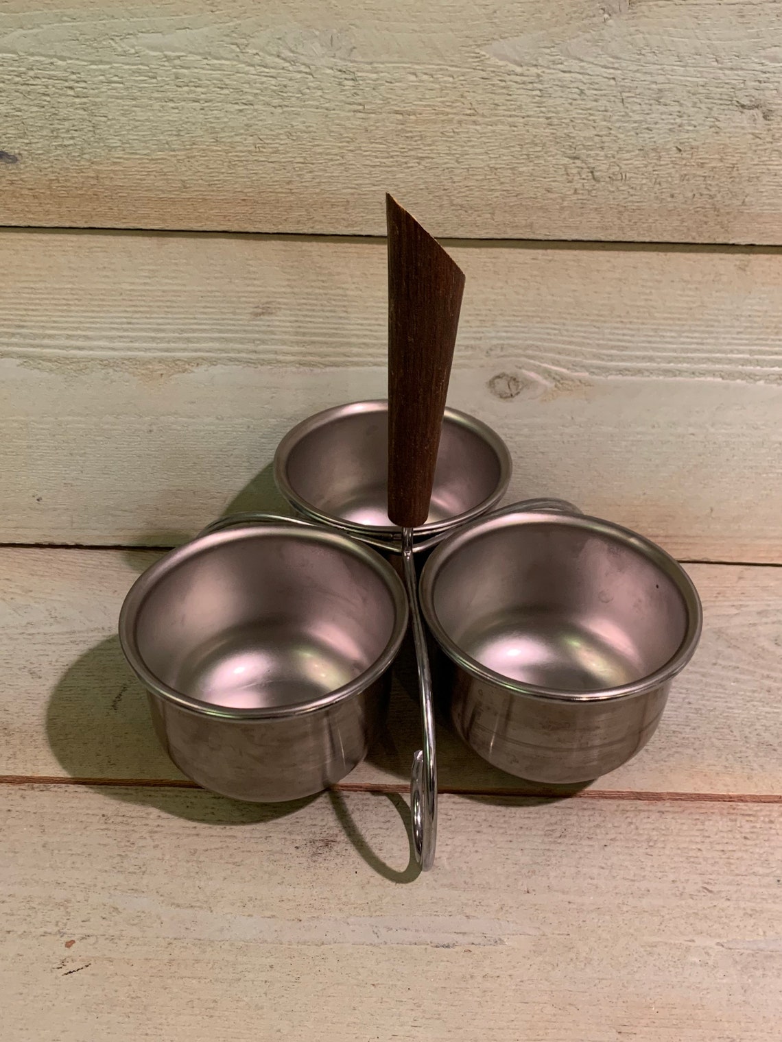 Mid Century Modern MCM Condiment Caddy With Dark Wood Handle - Etsy