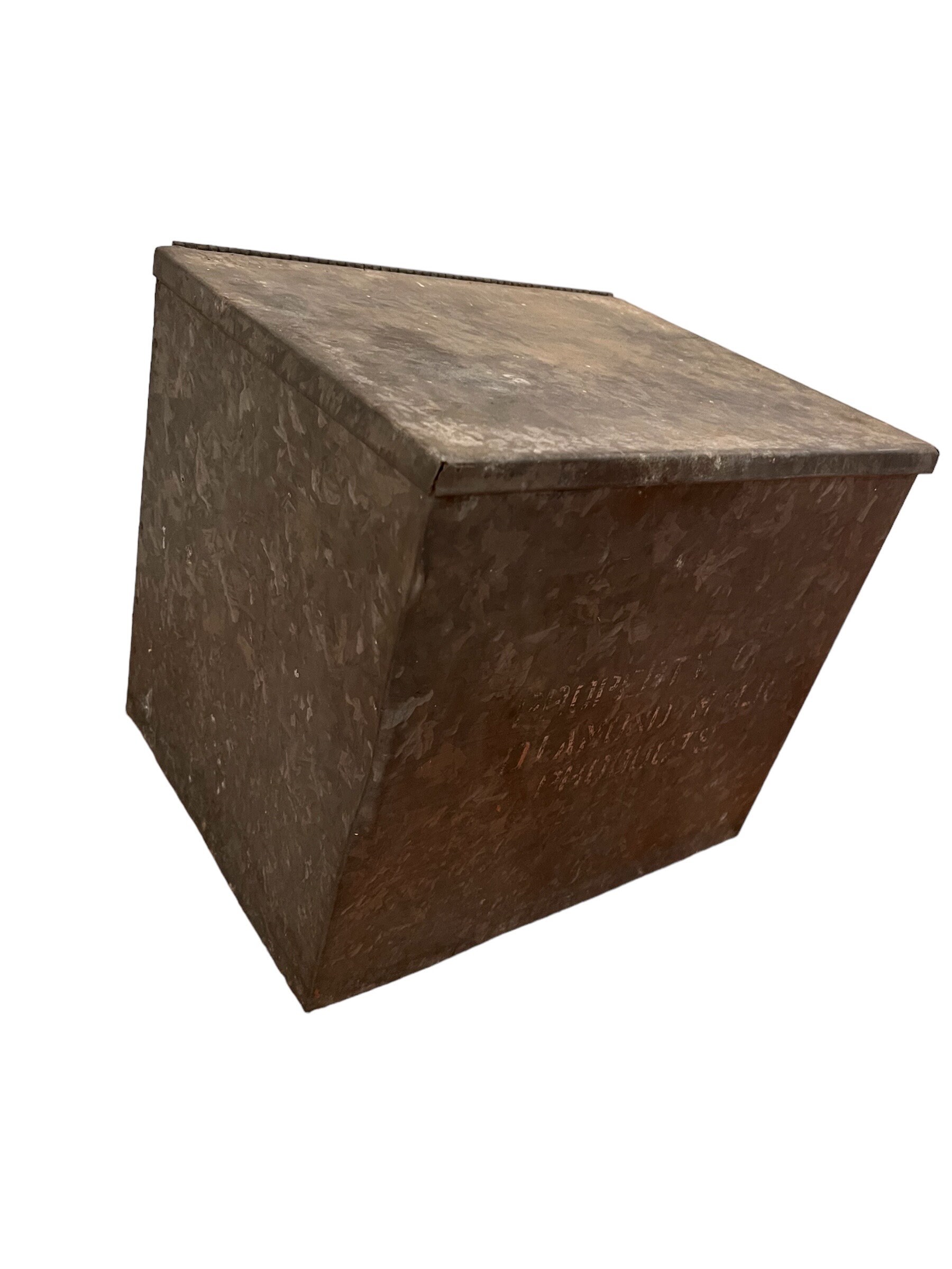 Vintage Galvanized Metal Milk Box, Milk Cooler, Property of Diamond ...