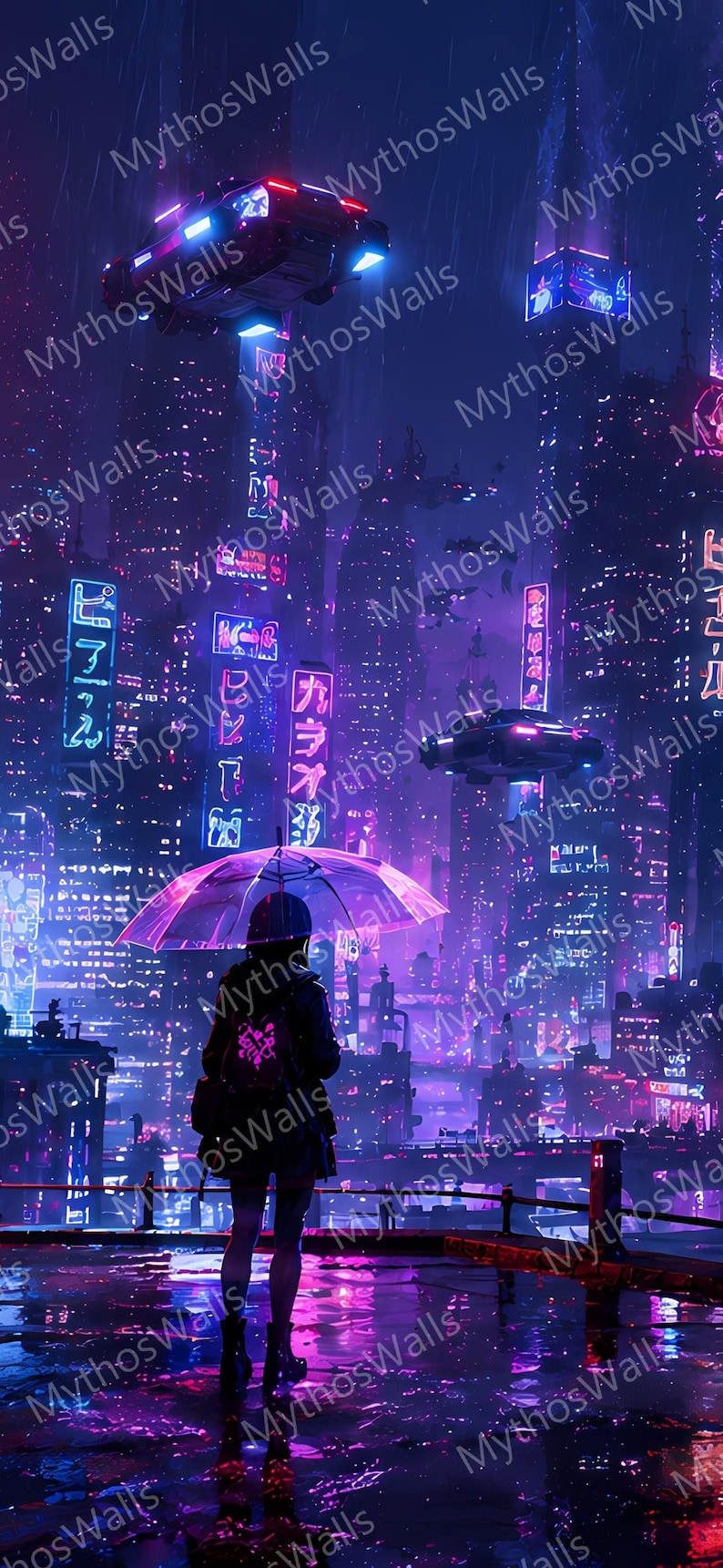 Cyberpunk Wallpaper | 4K Desktop & Phone Background | Neon Rain Anime ...