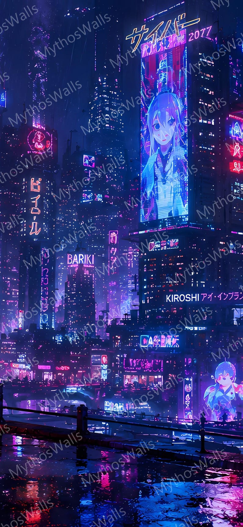 Cyberpunk Wallpaper | 4K Desktop & Phone Background | Neon Rain Anime ...