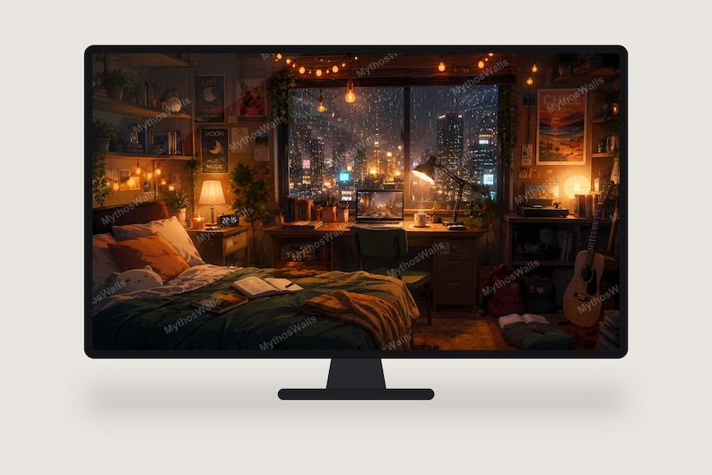 Cozy Lofi Bedroom Wallpaper | 4K Desktop & Phone Background | Anime ...