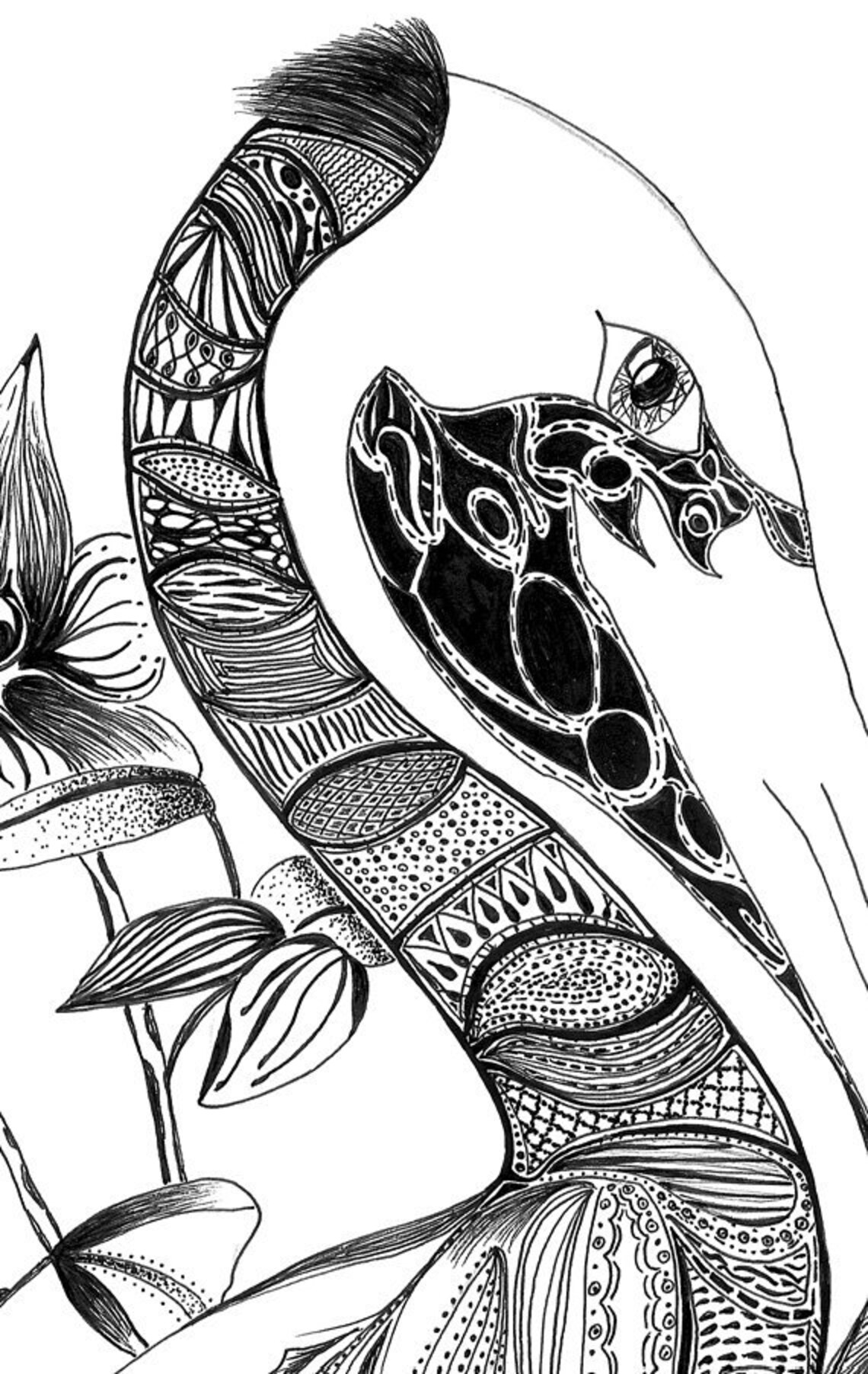 Digital Print of Original Black Ink Drawing. 12" X 18" on 100lb ...