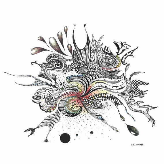 Digital Print of Original Black Ink Pen Drawing 11 X | Etsy