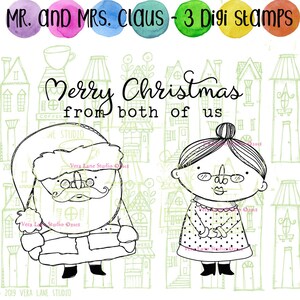 Mr. and Mrs. Claus 3 Digi Stamp Bundle - Etsy