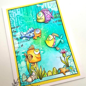 Smoosh Fish - 7 Digi Stamps in Jpg and Png Files - Etsy