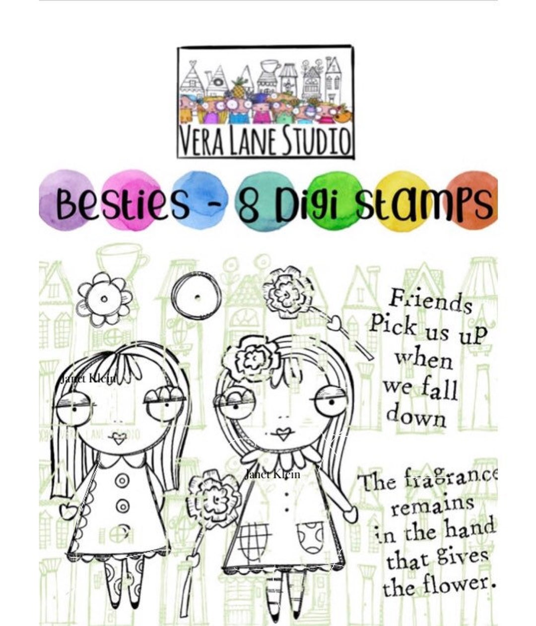 Besties: Best Friends Digi Stamp Set With Sentiment for Instant ...