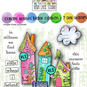 Vera Lane - Tampons numériques "Whimsical Collage House" - 7 tampons ...