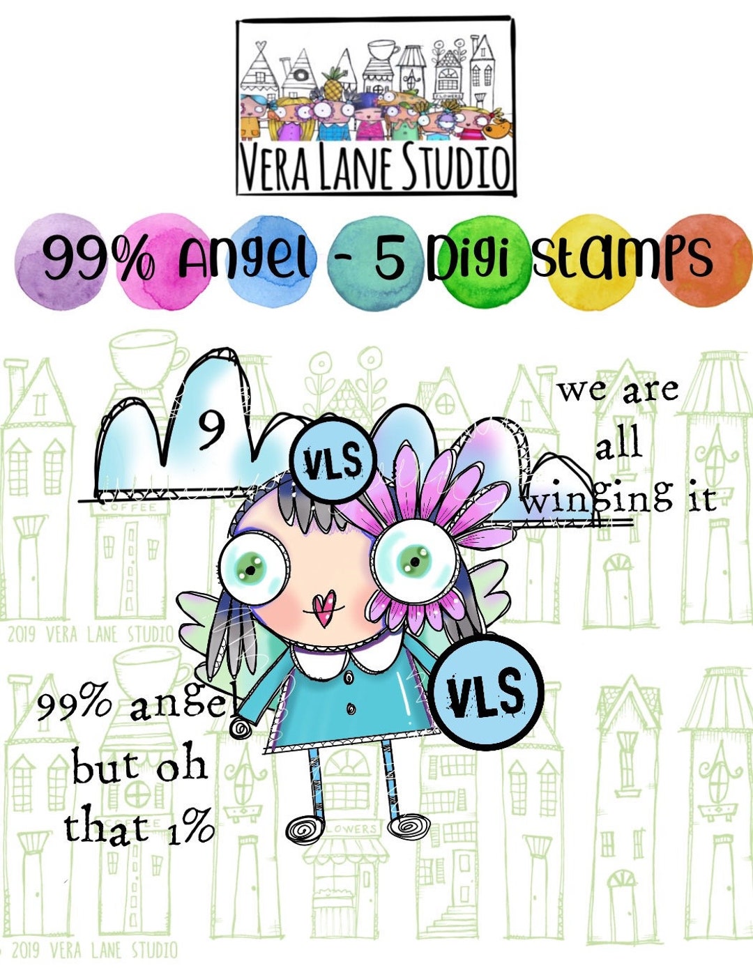 99% Angel 5 Digi Stamps in Png and Jpg Files - Etsy