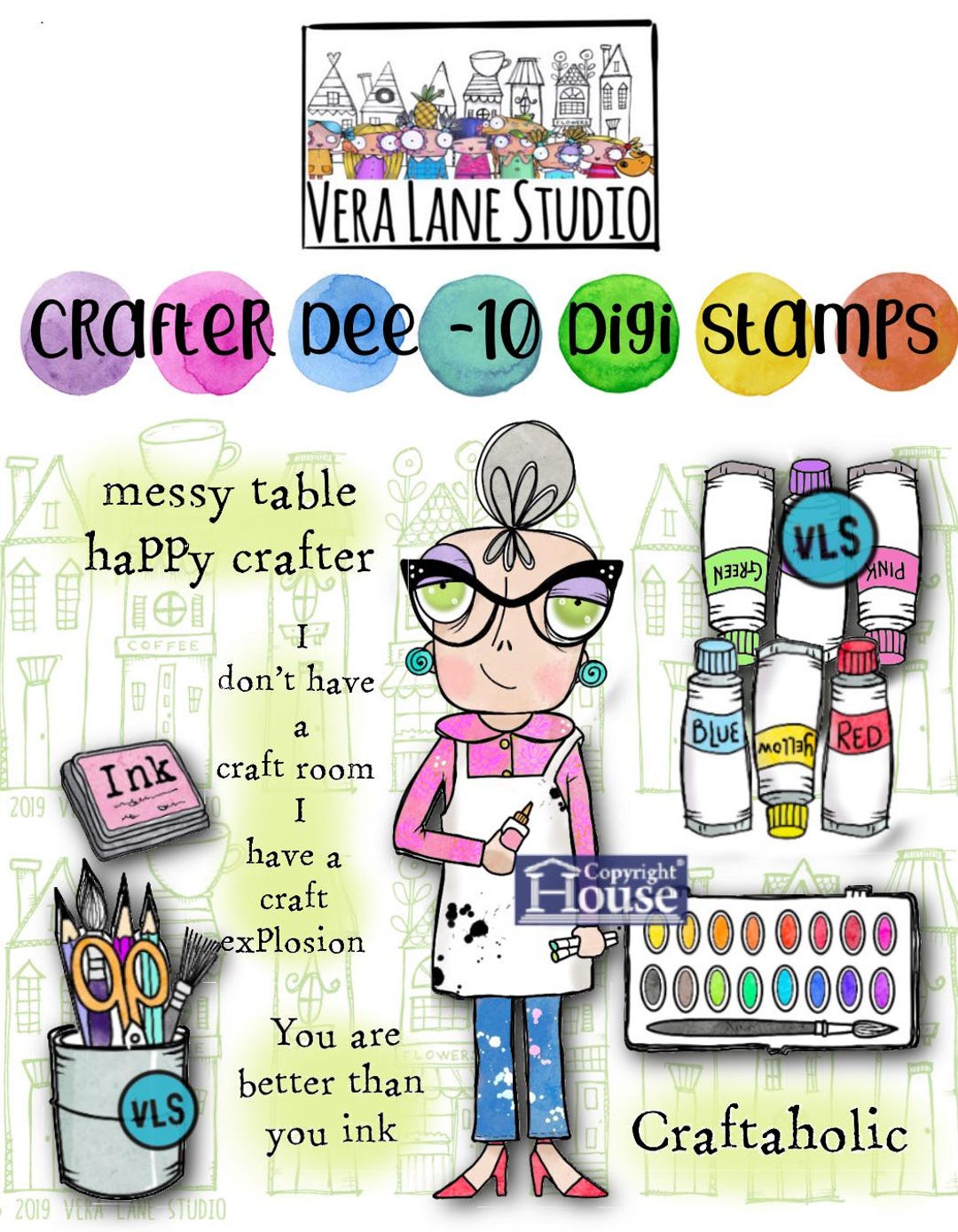 Crafter Dee - 10 Digi Stamp Bundle in Jpg and Png Files - Etsy