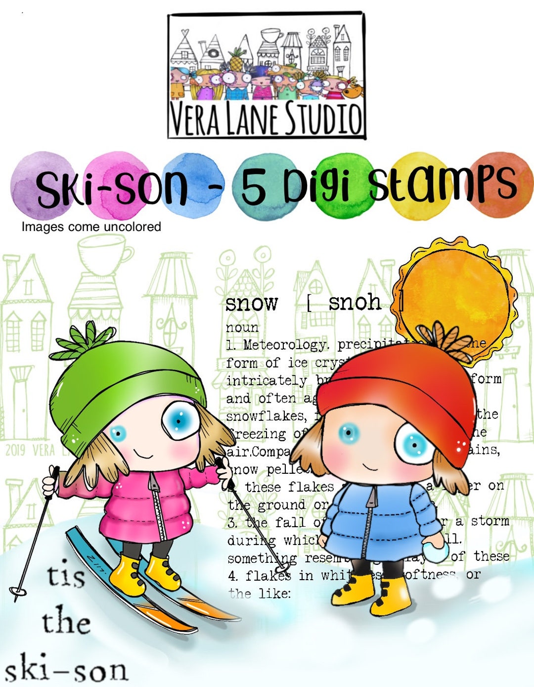 Skison -5 Digi Stamp Bundle in Jpg and Png Files Be - Etsy
