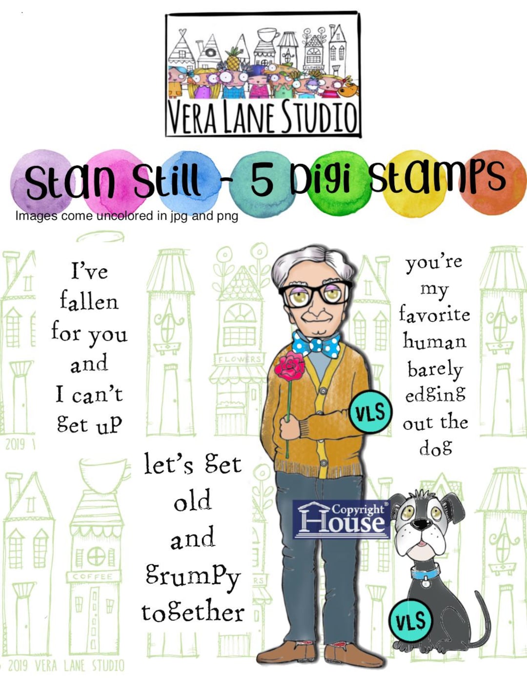 Stan Still- 5 Digi Stamp Bundle in Jpg and Png Files - Etsy