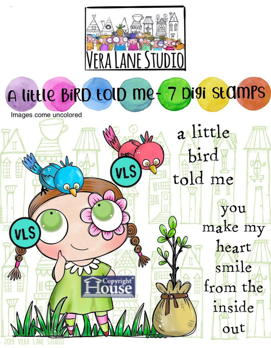 A Little Bird Told Me - 7 Digi Stamp Bundle in Jpg and Png Files - Etsy