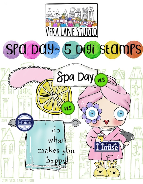 Spa Day 6 Digi Stamp Set - Etsy