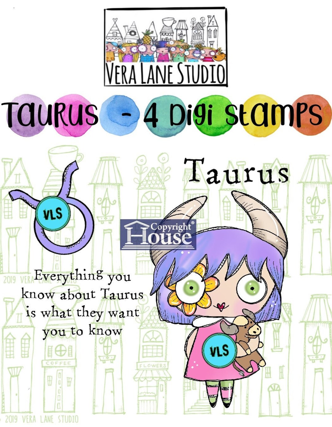 Taurus 4 Digi Stamp Bundle - Etsy