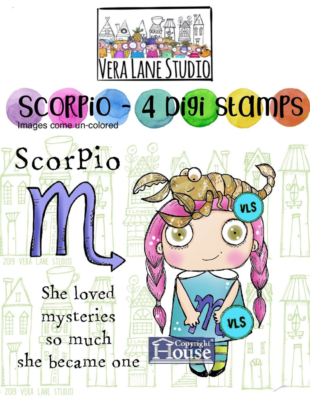 Scorpio - 4 Digi Stamps in Jpg and Png Files - Etsy