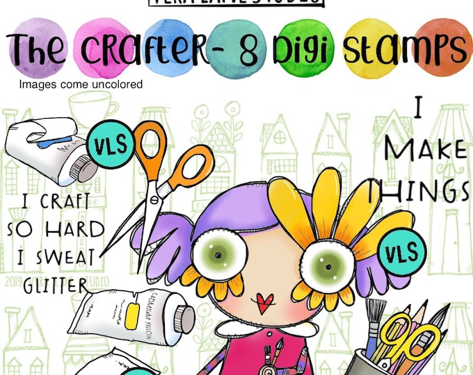 The Crafter - 8 Digi Stamp Bundle in Jpg and Png Files - Etsy