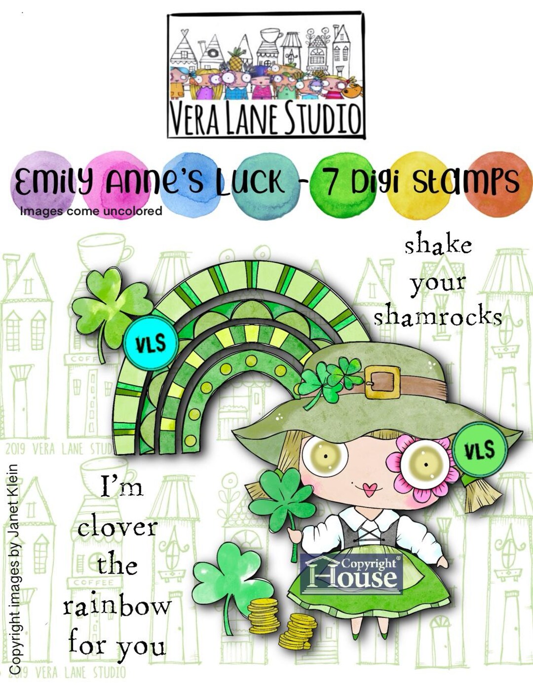 Emily Anne’s Luck - 7 Digi Stamp Bundle in Jpg and Png Files - Etsy
