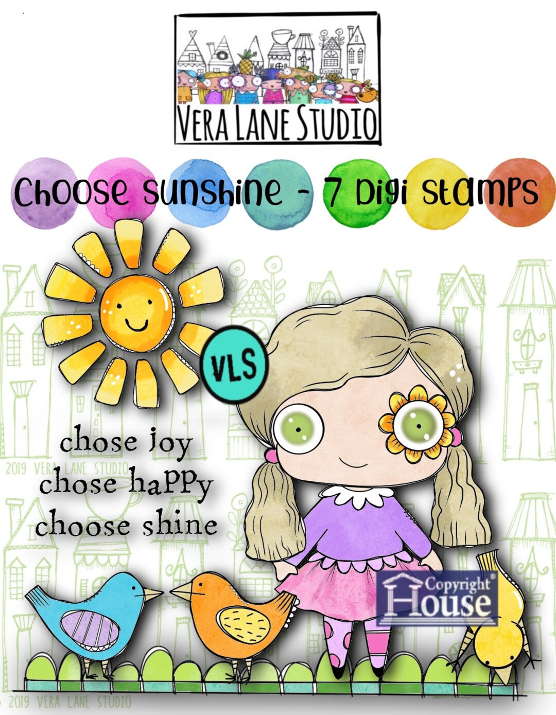 Choose Sunshine - 7 Digi Stamp Bundle in Jpg and Png Files - Etsy