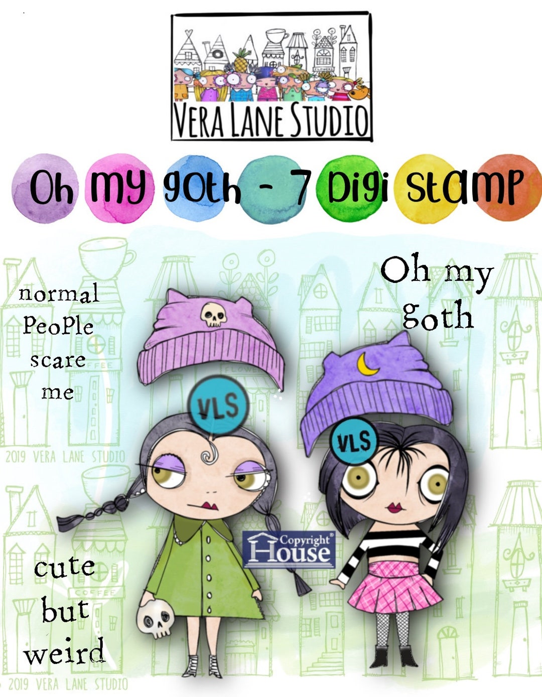 Oh My Goth - 7 Digi Stamps in Jpg and Png Files - Etsy