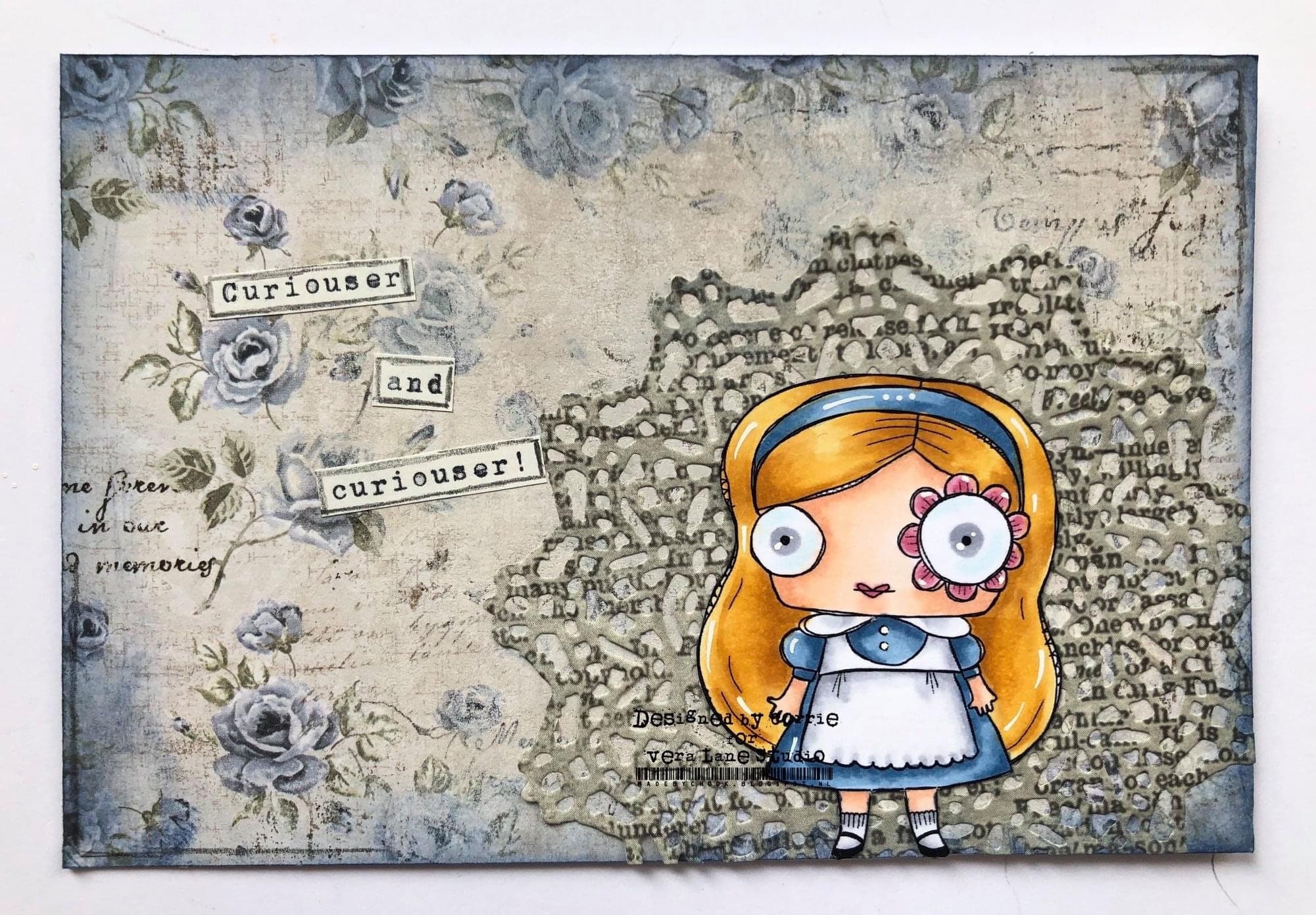 Alice White Rabbit Digi Stamps, Wonderland Girl Stamp Set, Whimsical ...