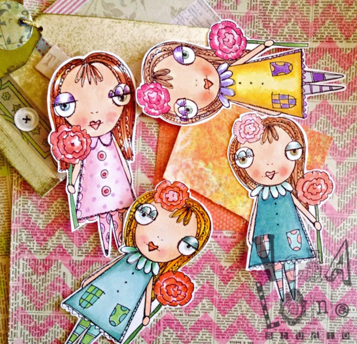 Besties: Best Friends Digi Stamp Set With Sentiment for | Etsy