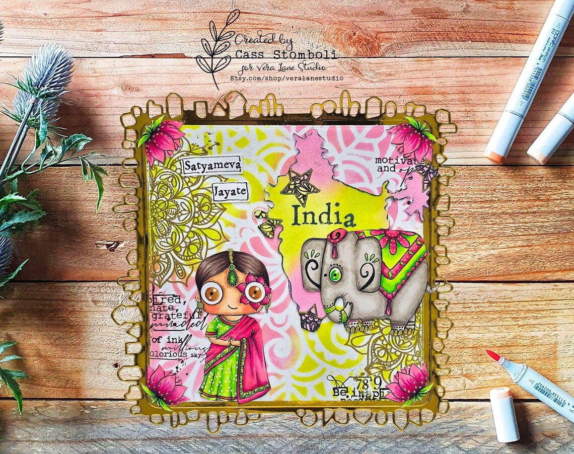 India - 7 Digi Stamp Bundle in Jpg and Png Files - Travel Cardmaking ...