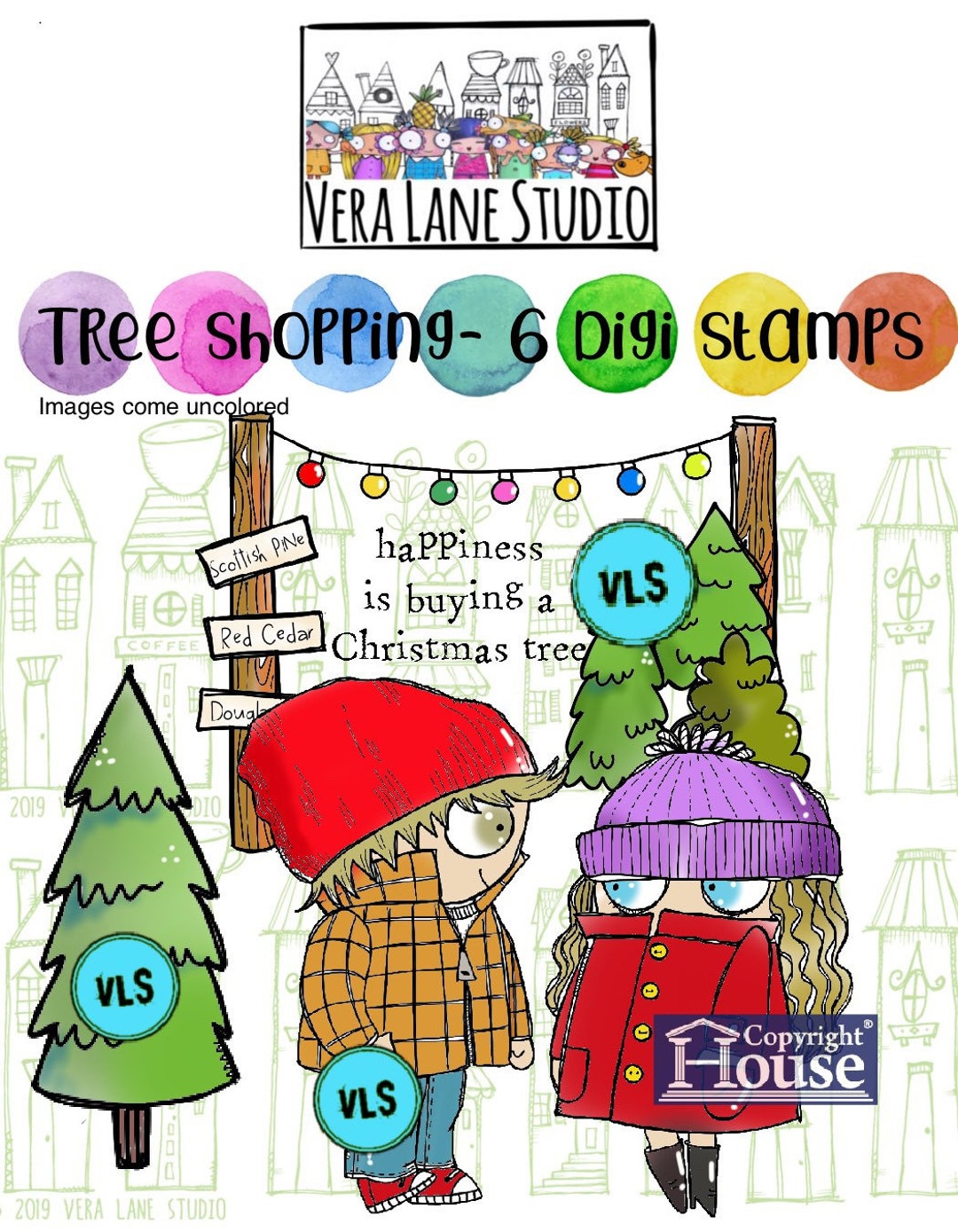 Tree Shopping -6 Digi Stamps - Etsy