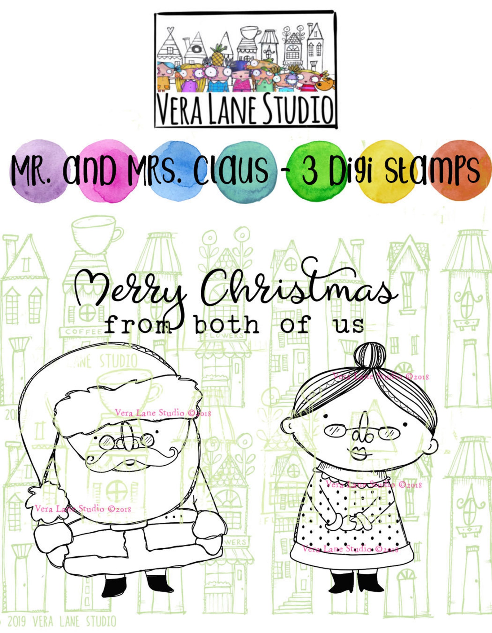 Mr. and Mrs. Claus 3 Digi Stamp Bundle - Etsy
