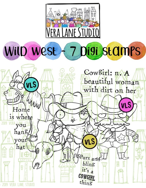 Wild West 7 Digi Stamp Bundle - Etsy