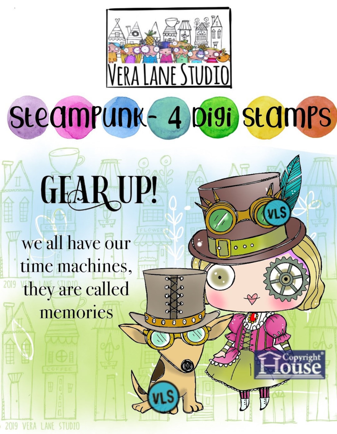 Steampunk - 4 Digi Stamps - Etsy