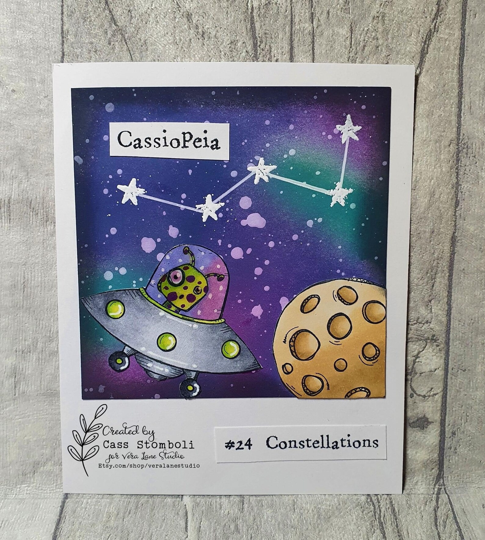 Lost in Space Quirky Flying Saucer and Aliens Digi Stamp Set - Etsy