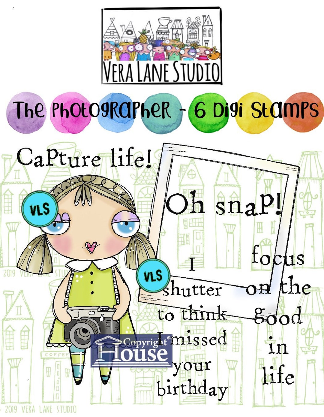 Photographer Digi Stamp Set Six Image Set for Personal Paper - Etsy