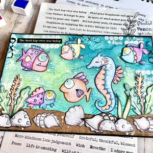 Smoosh Fish - 7 Digi Stamps in Jpg and Png Files - Etsy