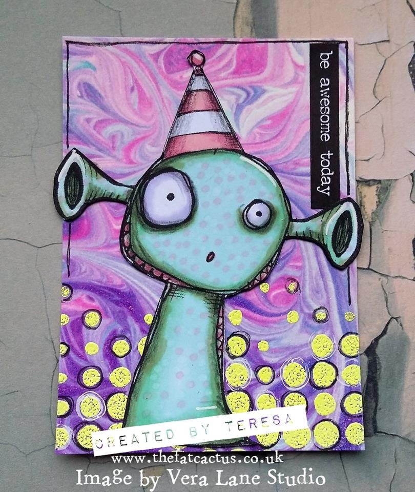 Lost in Space quirky flying saucer and aliens digi stamp set | Etsy