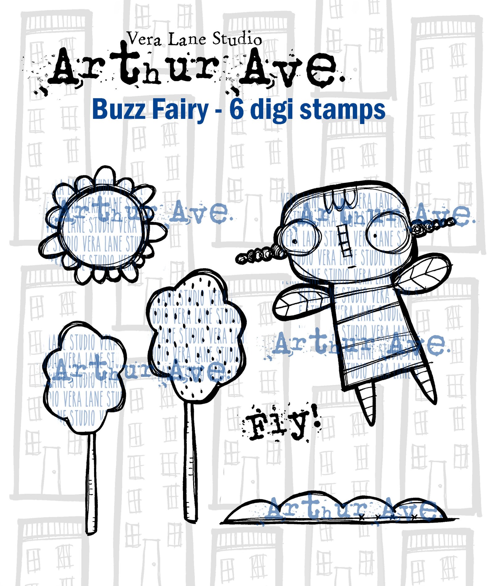 Buzz Fairy 6 digi stamp bundle | Etsy