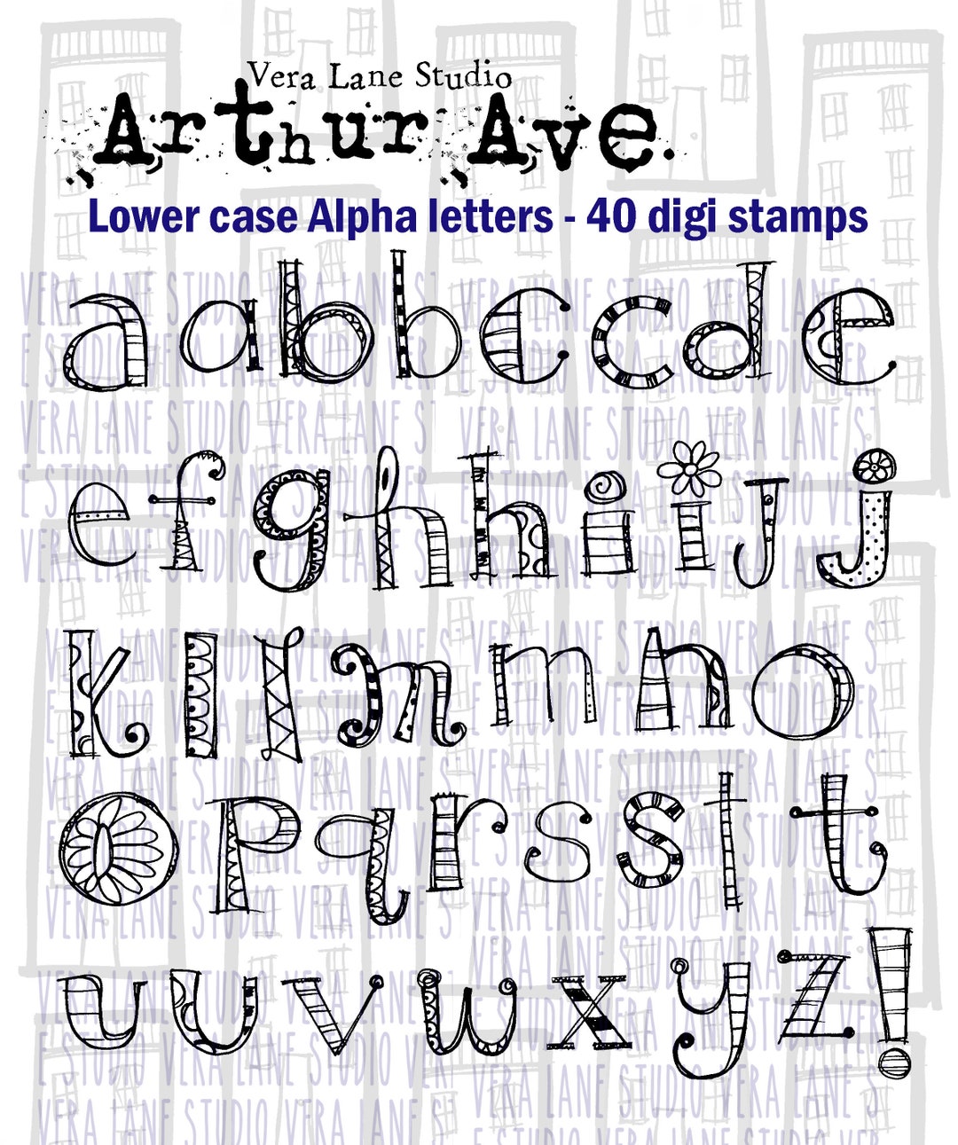 Alpha Letters Lower Case 40 Digi Stamps in Png Files - Etsy