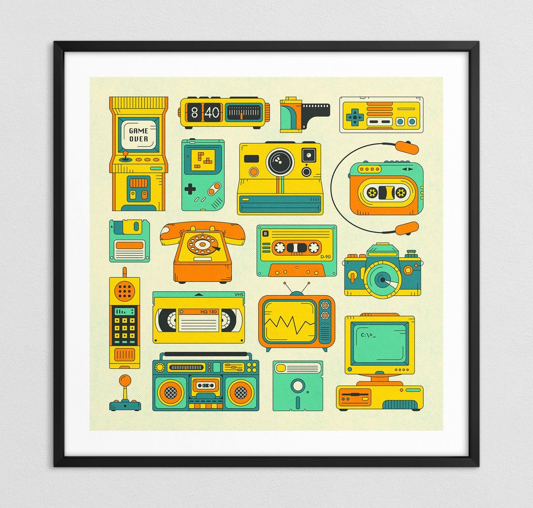RETRO TECHNOLOGY (giclée Fine Art Print on Paper or Canvas) 1980's ...