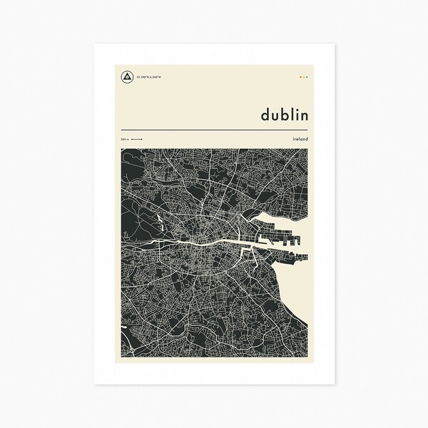Dublin City Print, Street Map Art - Etsy