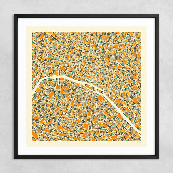 Paris Map Art - Etsy