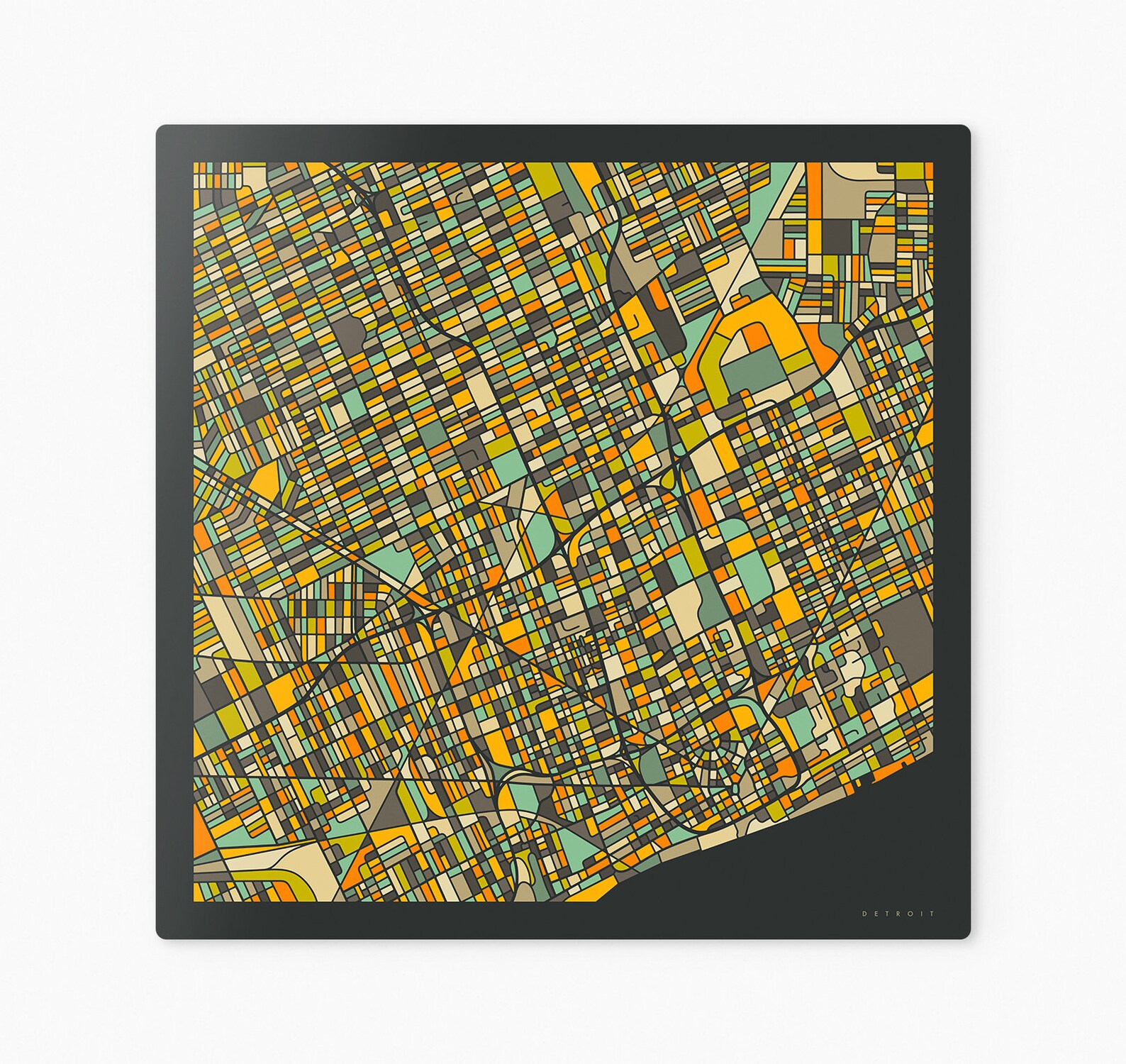 DETROIT MAP ready to Hang Metal Print City Street Map by | Etsy